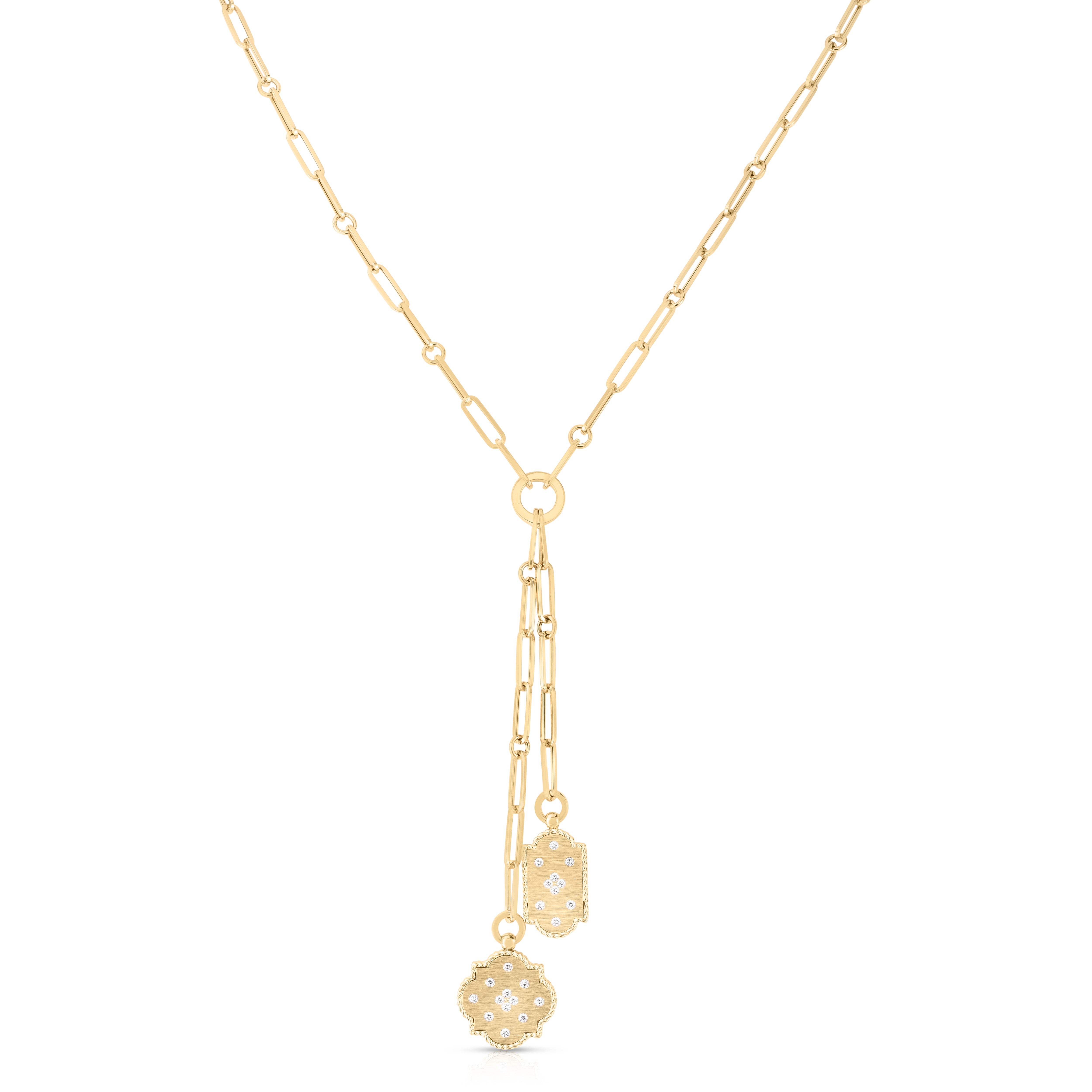 Double Satin Diamond Medallion Paperclip Chain Necklace – Orr's Jewelers